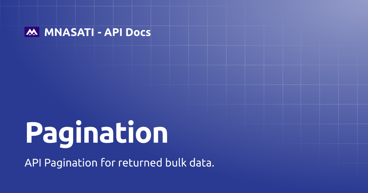 Pagination | MNASATI - API Docs